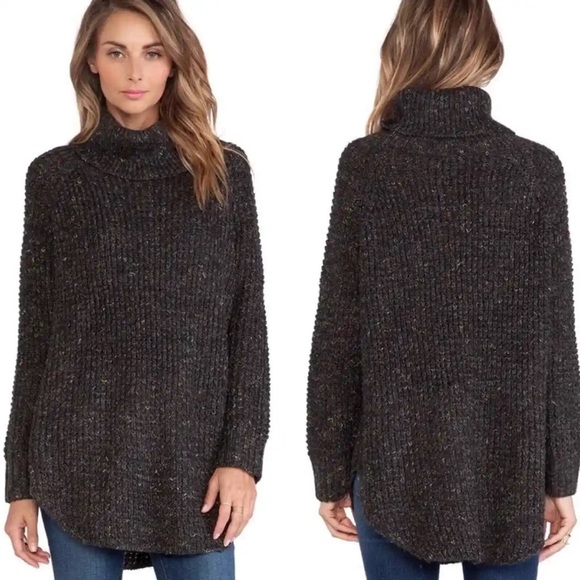 Free People | Sweaters | Free People Gray Dylan Cowl Neck Mock Pullover ...